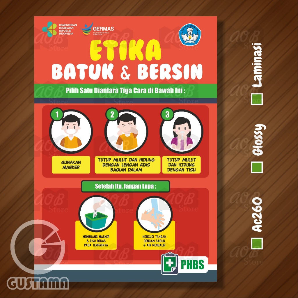 Jual Poster Etika Batuk dan Bersin, Poster Etika Batuk UKS model 2 A3 | Shopee Indonesia