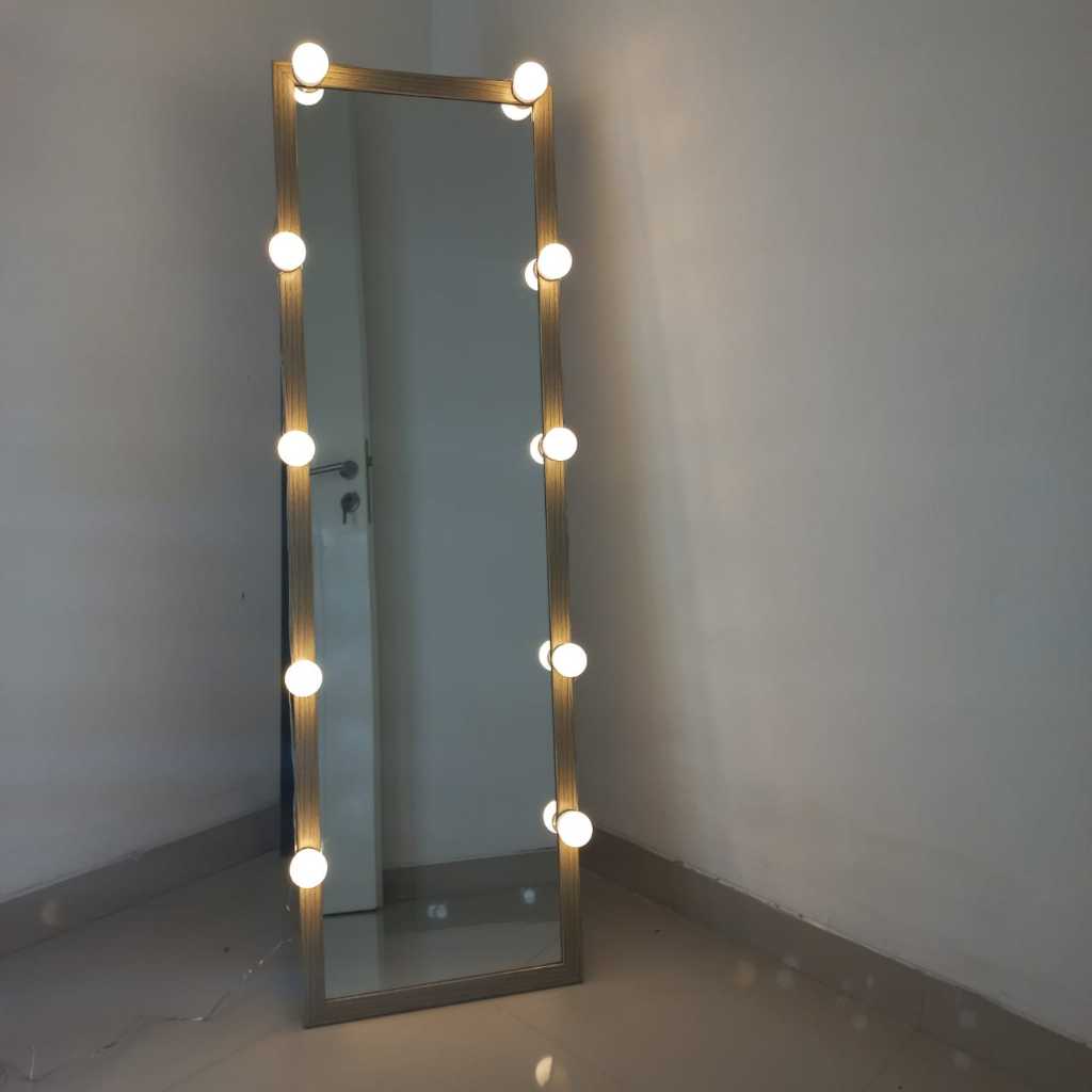 Jual Cermin Standing Vanity Mirror Kaca Lampu Make Up Rias Cermin Full ...