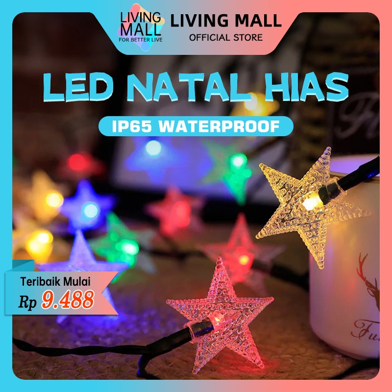 Jual Lampu Tumblr LED Rainbow 3 Meter Motif Bulan Bintang Crystal Bola ...