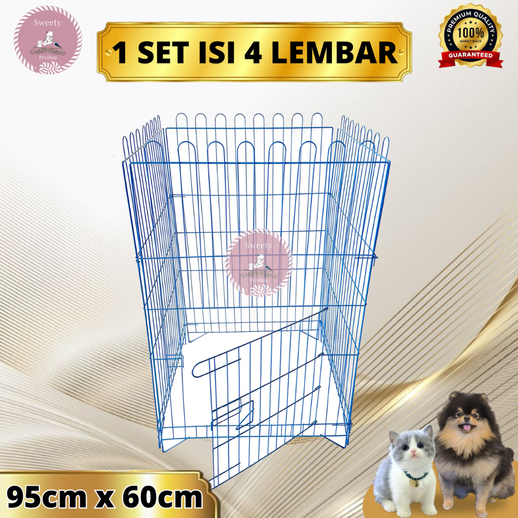 Jual KANDANG PAGAR KUCING ANJING KELINCI BESI LIPAT TEBAL UKURAN 95CM X ...