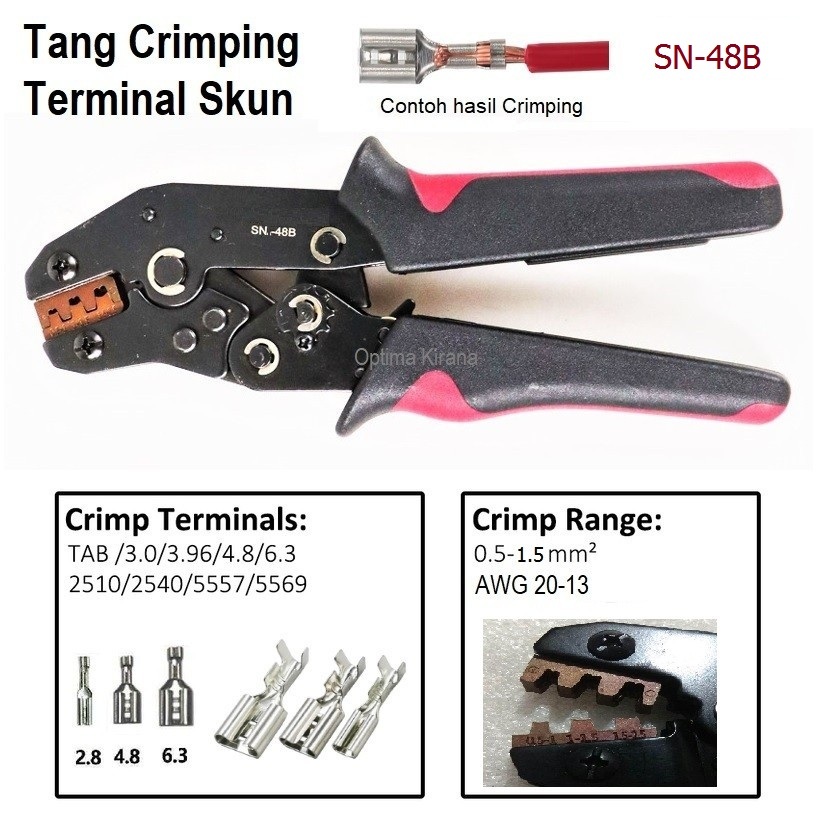 Jual Tang Crimping Crimp Plier Terminal Kabel Skun Gepeng Flat Cable ...