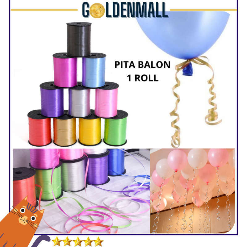 Jual Pita Balon Curly Ribbon Tali Balon Dekorasi Balon Latex Pesta ...
