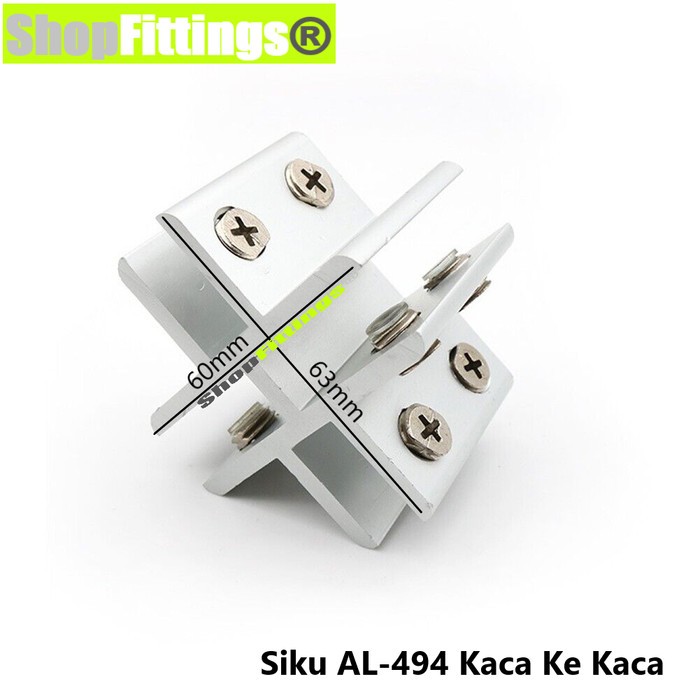 Jual Braket Kaca Klem Jepit Sudut Sambungan Connector Clip Glass Clamp ...