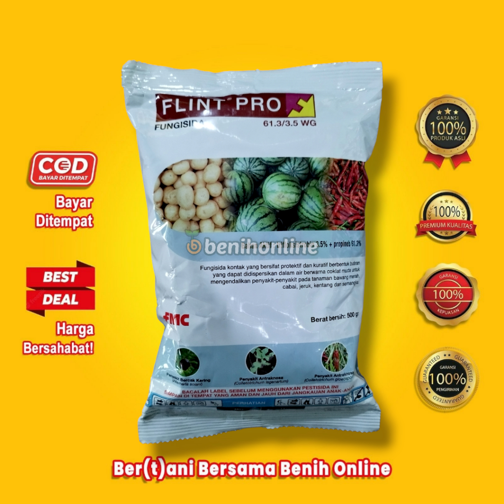 Jual FUNGISIDA FLINT PRO 64.8 WG 500 GRAM trifloksistrobin dan propineb FMC spesialis busuk daun ...