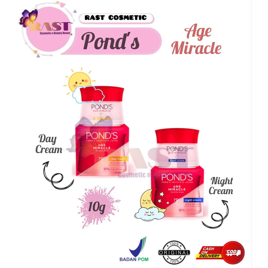 Jual Pond's Age Miracle 10g Ponds Day Cream-Night Cream Moisturizer ...
