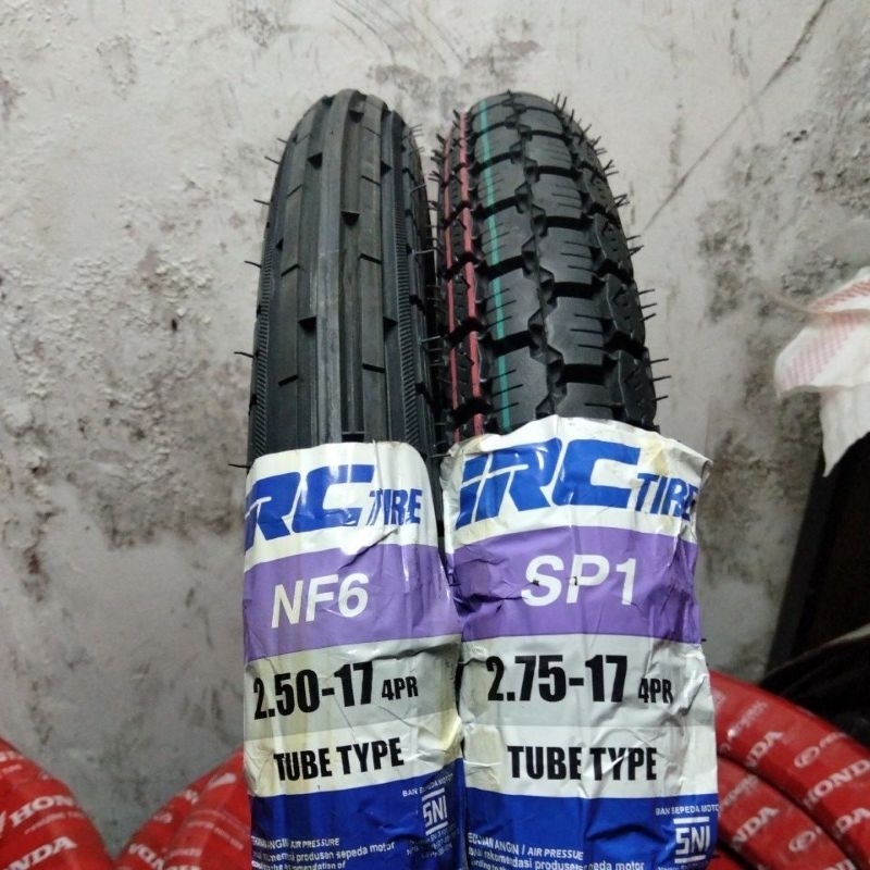 Jual PAKET BAN SET IRC NF6 2.50-17 + 2.75-17 SP1 DEPAN BELAKANG TUBE TYPE RING 17 SEPASANG LUAR ...
