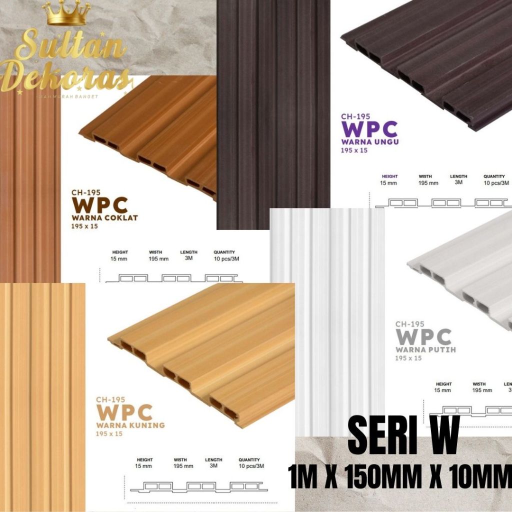 Jual WPC WALL PANEL/WOOD PANEL SERI [W] TERMURAH BERKUALITAS ISI PERLEMBAR UKURAN 1M PRODUKSI ...