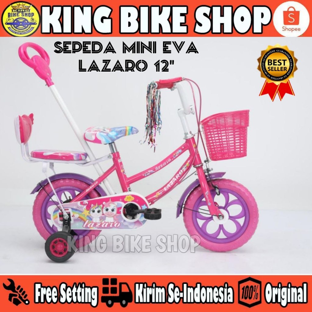Jual Sepeda Anak Perempuan LAZARO MINI EVA 12 Inch Stir | Shopee Indonesia
