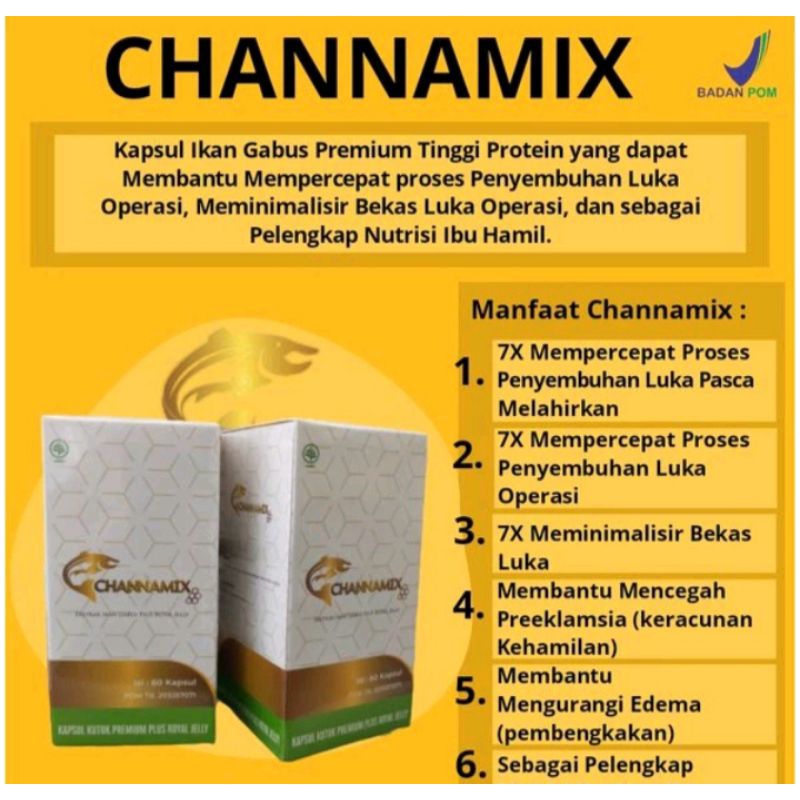 Jual Channamix asli original kapsul ikan gabus kutuk obat pengering dan ...