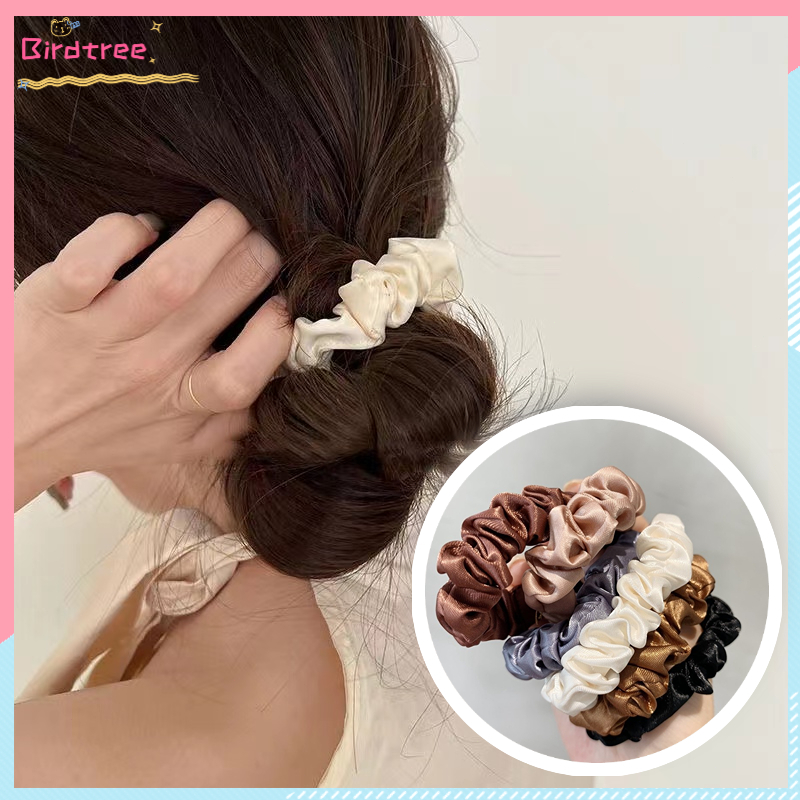 Jual 1 Set 6pcs/Ikat Rambut Korea Ponytail Scrunchie Kain Satin Sutra ...