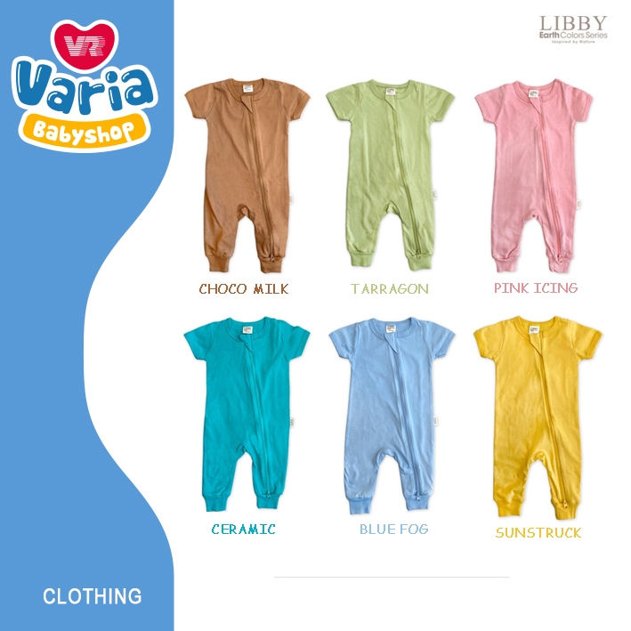 Jual ZIPPY SUIT TANGAN PENDEK/SLEEPSUIT | LIBBY BABY | Shopee Indonesia