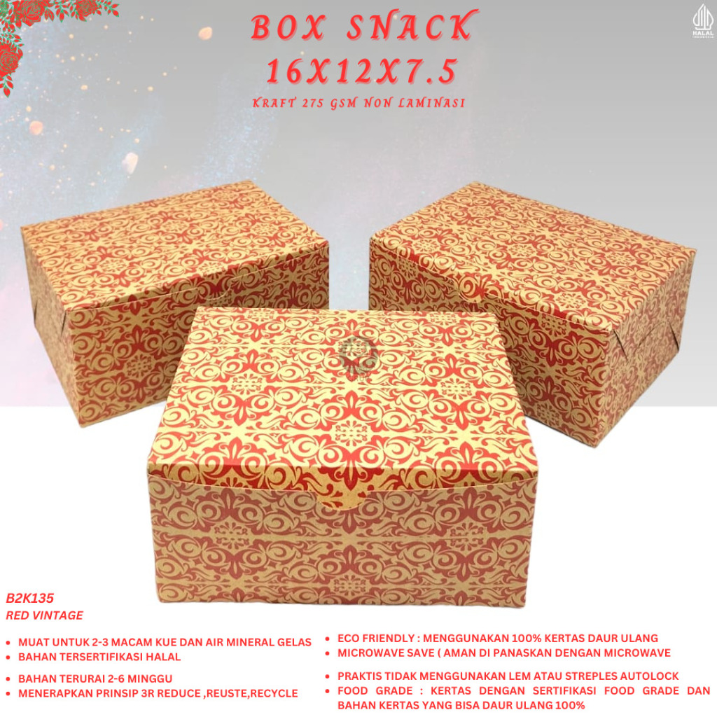 Jual Box Snack 12x16 Snack Box 16x12 (B2K135-16X12X7.5) | Shopee Indonesia