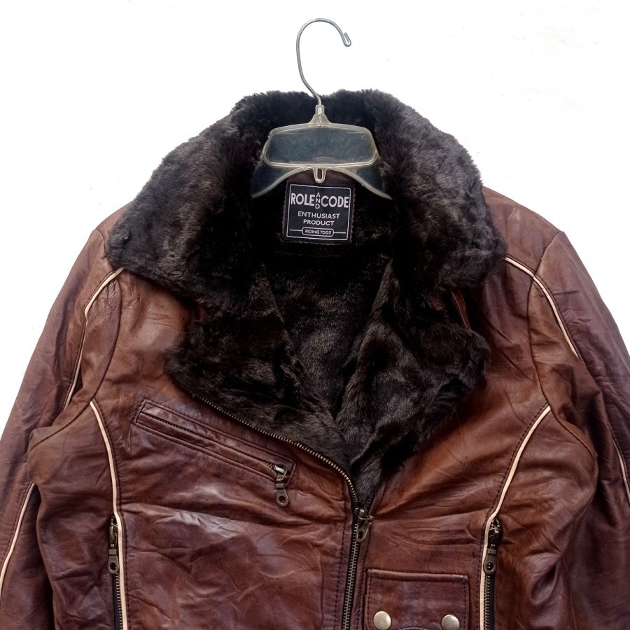 Jual role and code riding togs japan leather jacket biker schott lewis cdg | Shopee Indonesia