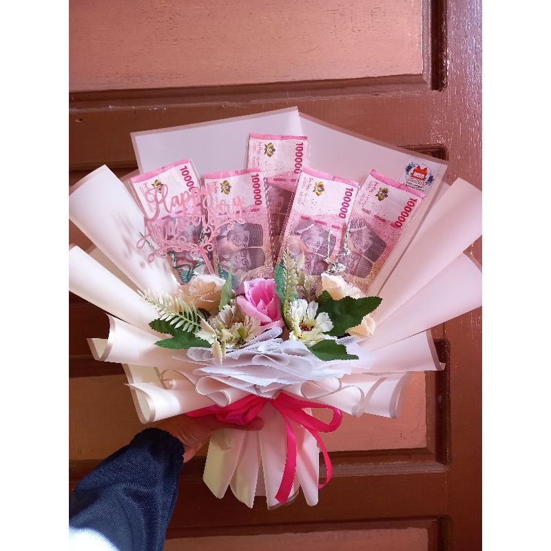 Jual BUKET UANG MONEY BOUQUET BUCKET JUMBO BUCKET MINIMALIS | Shopee ...