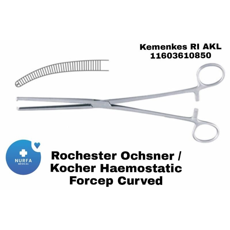Jual Rochester Ochsner / Kocher Haemostatic Forcep Curved | Shopee ...