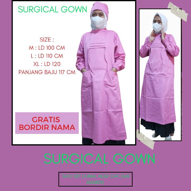 Jual SURGICAL GOWN / BAJU OPERASI /APD GOWN / FREE BORDIR NAMA | Shopee ...