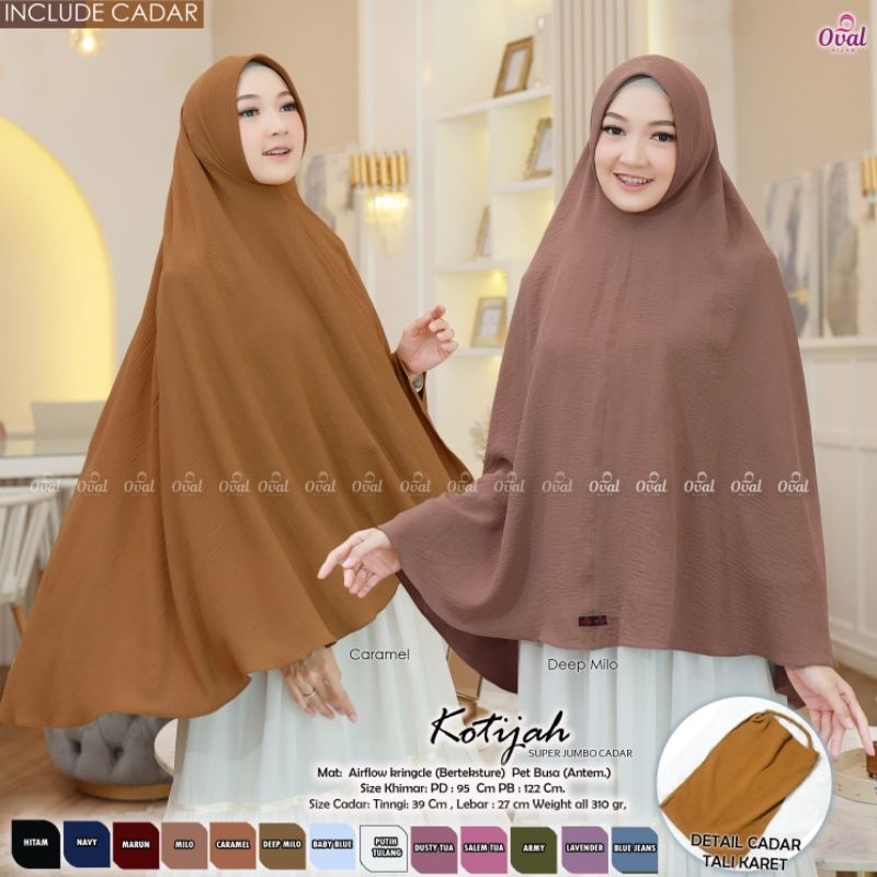 Jual New Khimar Jilbab Kerudung Hijab Khimar Instan Crinkle Airflow Polos Syari Jumbo Set Cadar ...