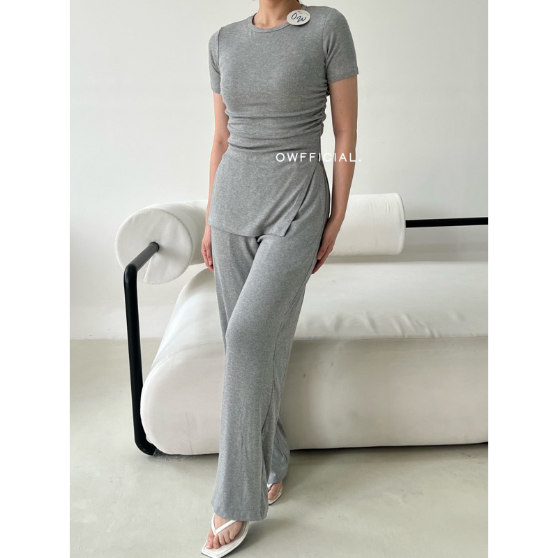 Jual ADRIA KNIT SET | Setelan Raiut Wanita Oneset Knit Set Atasan Top Basic Celana Panjang ...