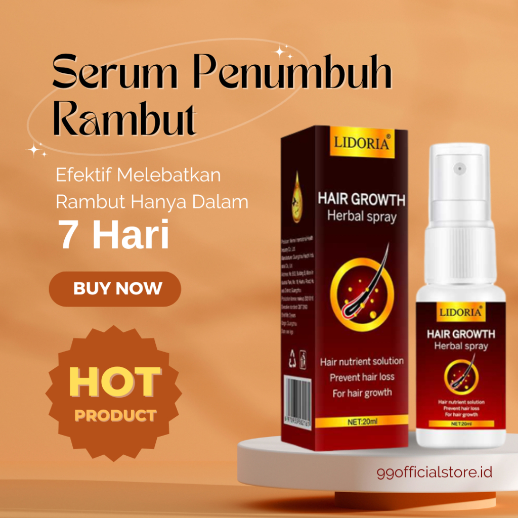 Jual Lidoria Hair Growth Serum Penumbuh Rambut Rontok Botak Cepat ...