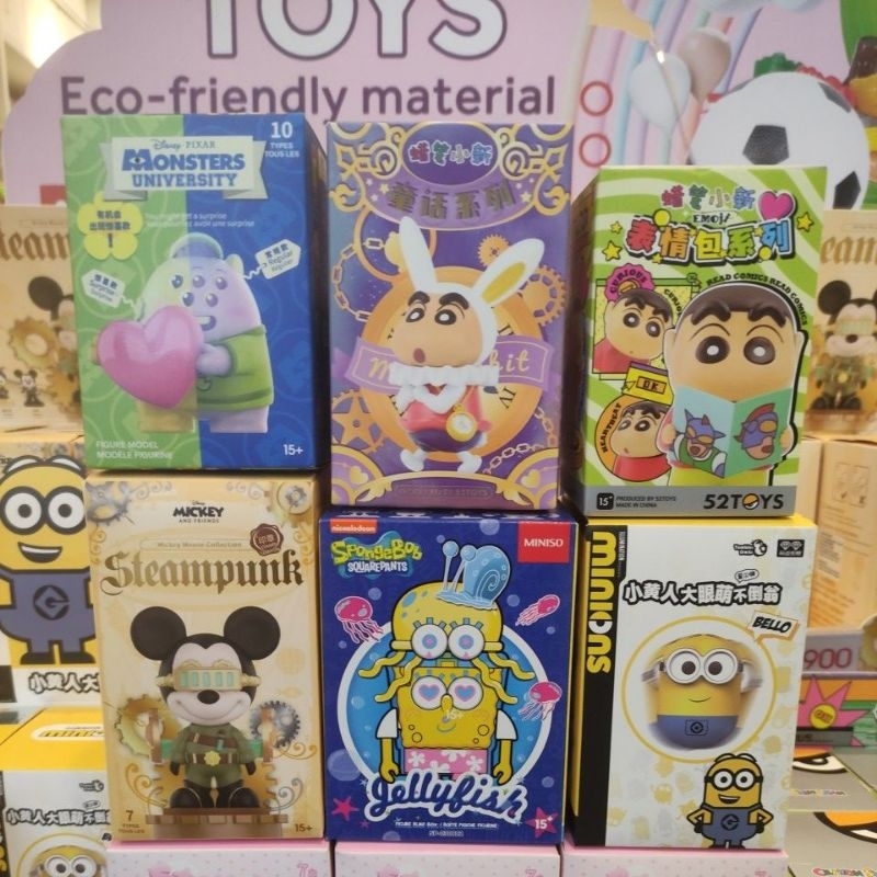 Jual BLIND BOX MINISO SHIN-CHAN, SPONGEBOB, MINIONS , MONSTER ...