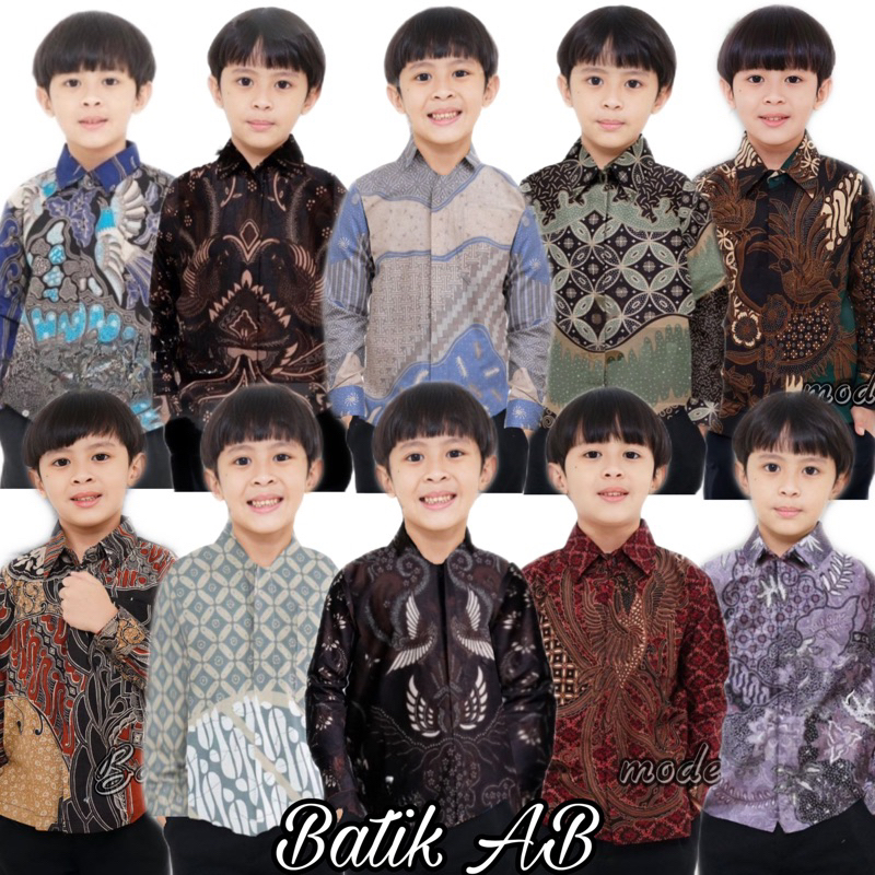 Jual Baju Batik Anak laki laki usia 2-12 Tahun Kemeja Batik Anak Lengan ...