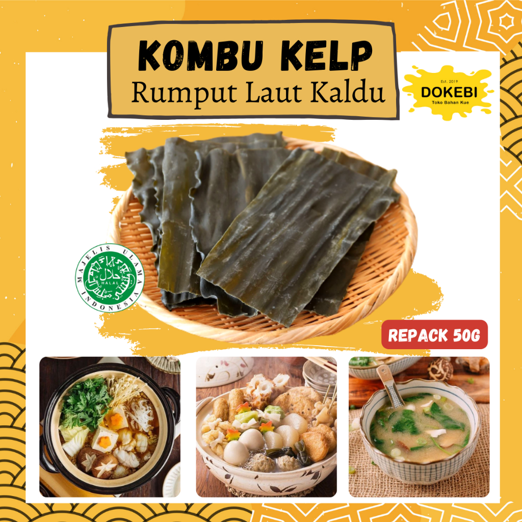 Jual Kombu Dashi 50 G / Konbu / Dashima / Haidai / Kaldu Rumput Laut ...