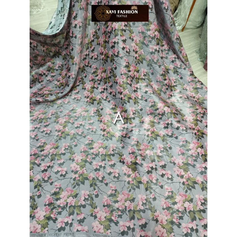 Jual Kain SHIMMER PREMIUM Silk New KAMILLA Motif || Harga Per Setengah ...