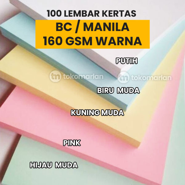 Jual Isi 100 Lembar Kertas BC TIK ( Brief Card ) / Manila 1 Pack Warna ...