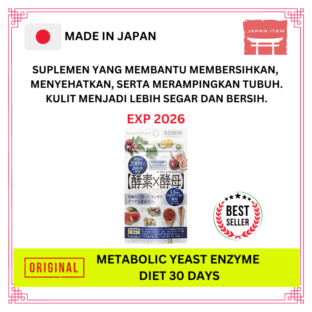 Jual Metabolic DETOX YEAST ENZYME Diet 30 Days original Japan | Shopee ...