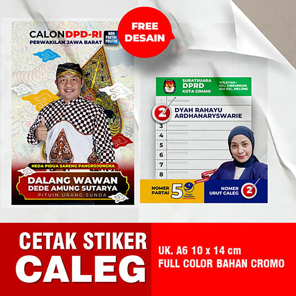Jual STIKER CALEG MURAH | STIKER CROMO | Shopee Indonesia