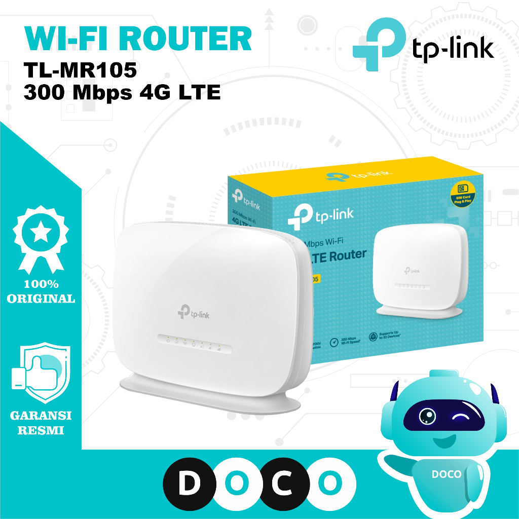 Jual TP-LINK Wireless Router TL-MR105 300Mbps 4G LTE Modem Wifi Wi-Fi ...