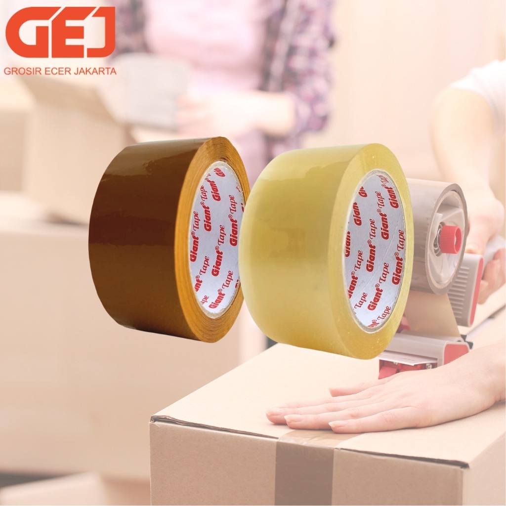 Jual Lakban Bening - Lakban Cokelat Giant Tape Ekomonis 45mm x 100 Yard ...