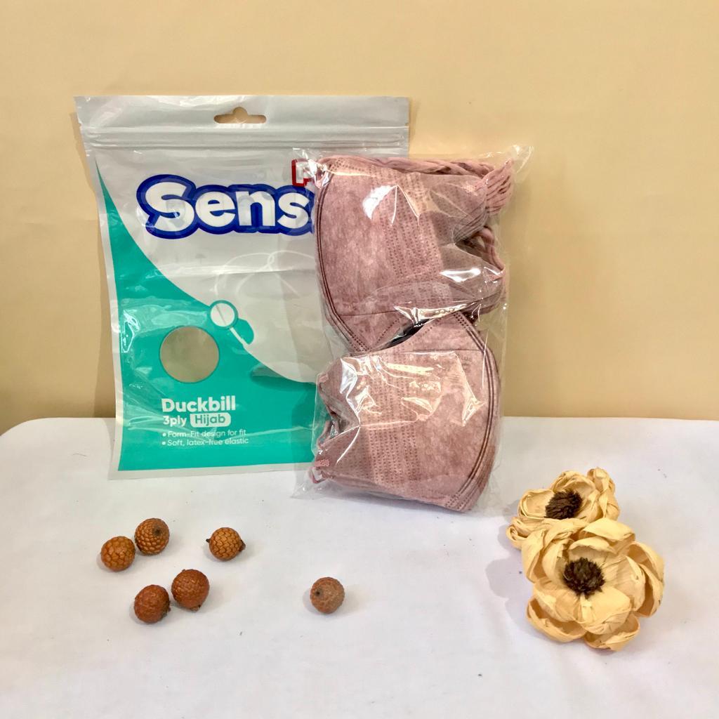 Jual MASKER DUCKBILL 4PLY HIJAB SENSA PLUS 1 BOX ISI 50PCS | Shopee ...