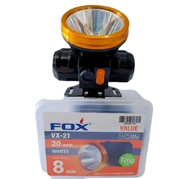 Jual Senter kepala Fox LED 20W - baterai lithium Fox VX-21 | Shopee ...