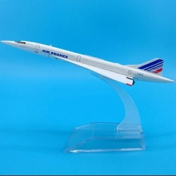 Jual Miniatur Diecast Pesawat Concorde Super Sonik Airfrance 16 cm ...