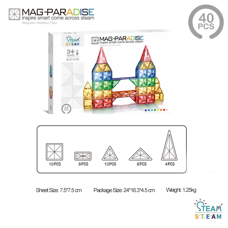 Jual Mainan Magnetic Tiles Blocks 4D Diamond Puzzle Board Sheet / STEM ...