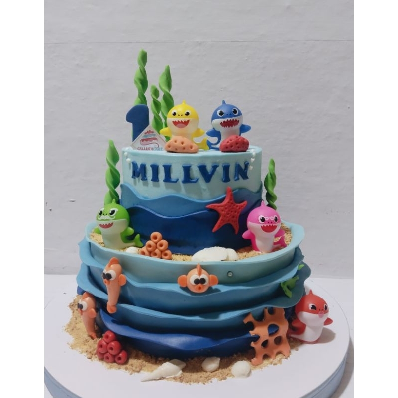 Jual Kue Ultah Baby Shark 2 Tier/Kue Ultah Bertingkat/Kue Ultah Enak ... Jual Kue Ultah Baby Shark 2 Tier/Kue Ultah Bertingkat/Kue Ultah Enak ...