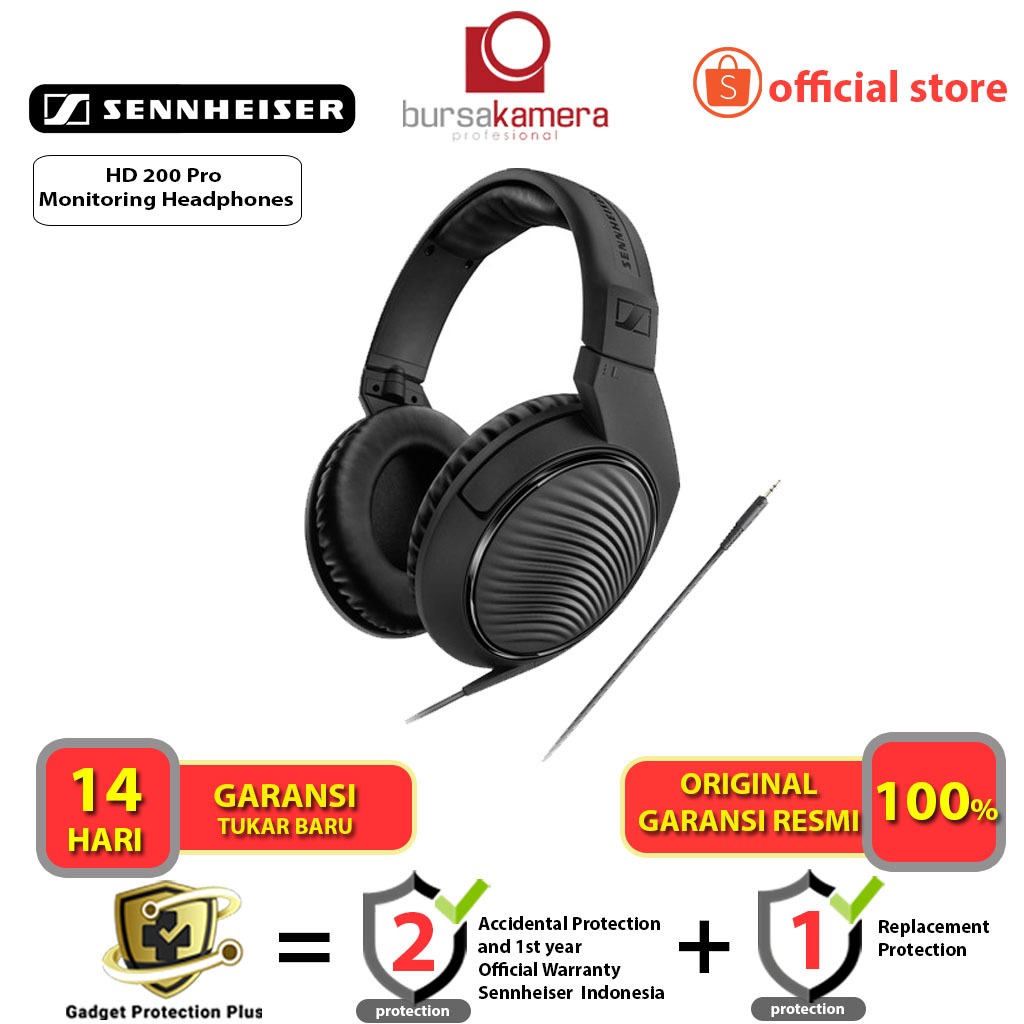 Jual Sennheiser HD 200 Pro Monitoring Headphones | Shopee Indonesia