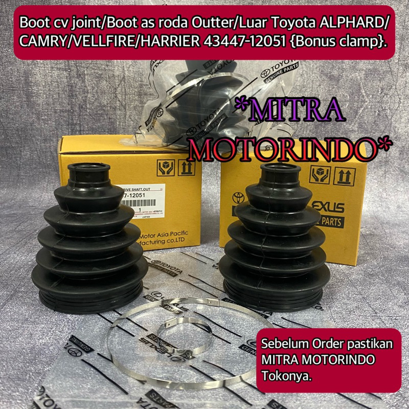 Jual Boot Cv Joint/Boot As Roda Outter/Luar Toyota ALPHARD/CAMRY ...