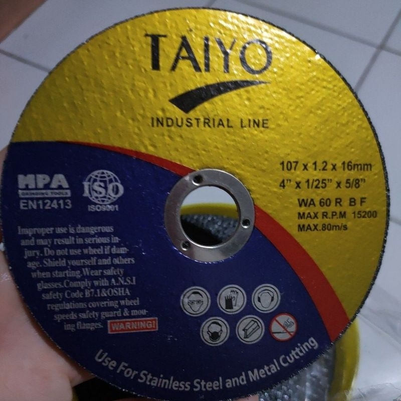 Jual taiyo cutting 4 inch / batu gerinda 4 inch taiyo / mata pisau ...