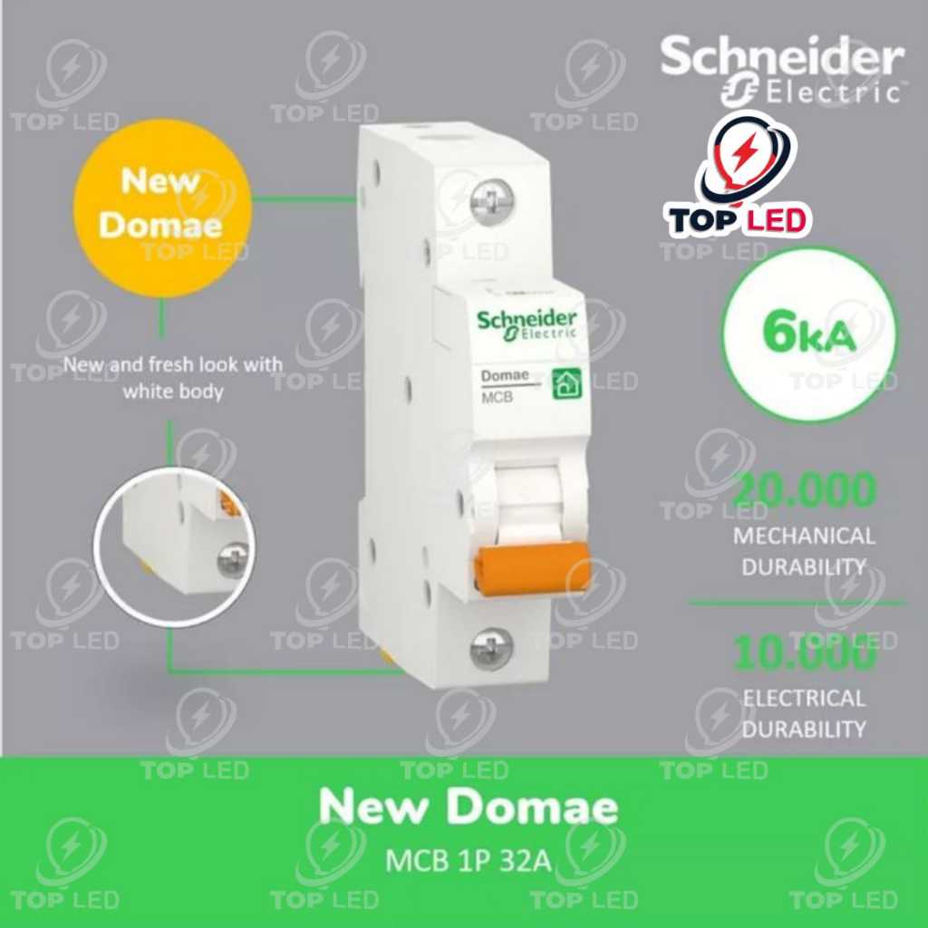 Jual SCHNEIDER ELECTRIC NEW DOMAE 6kA MCB 1P 32A - DOMF01132 | Shopee Indonesia