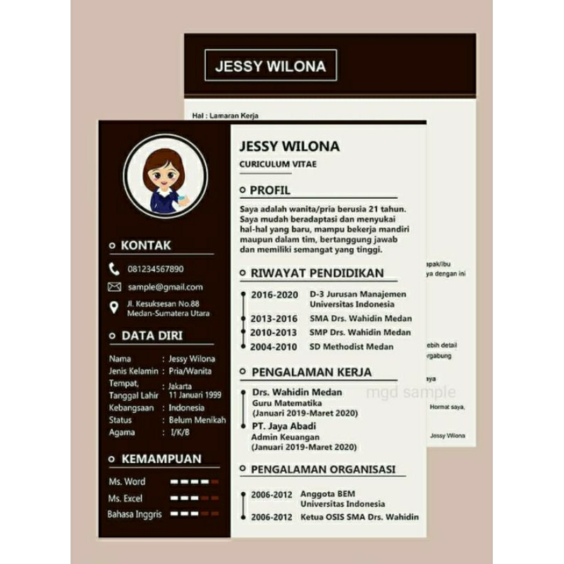 Jual Jasa DESAIN CV Bagus Hasil sesuai Keinginan | Edit CV | Design CV ...