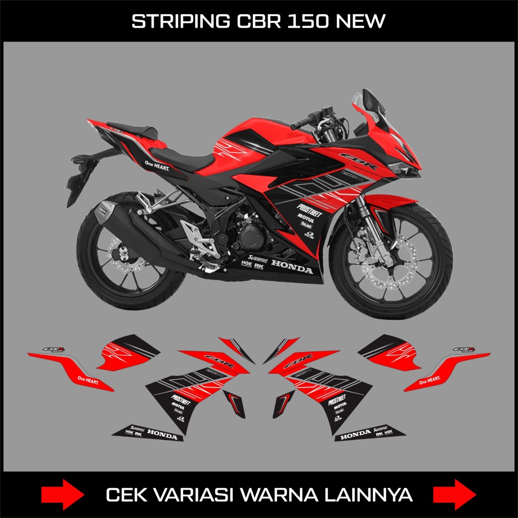 Jual Striping Stiker Motor CBR 150 New Cyber City / Honda CBR K45R Desain Custom Decal SemiFull ...
