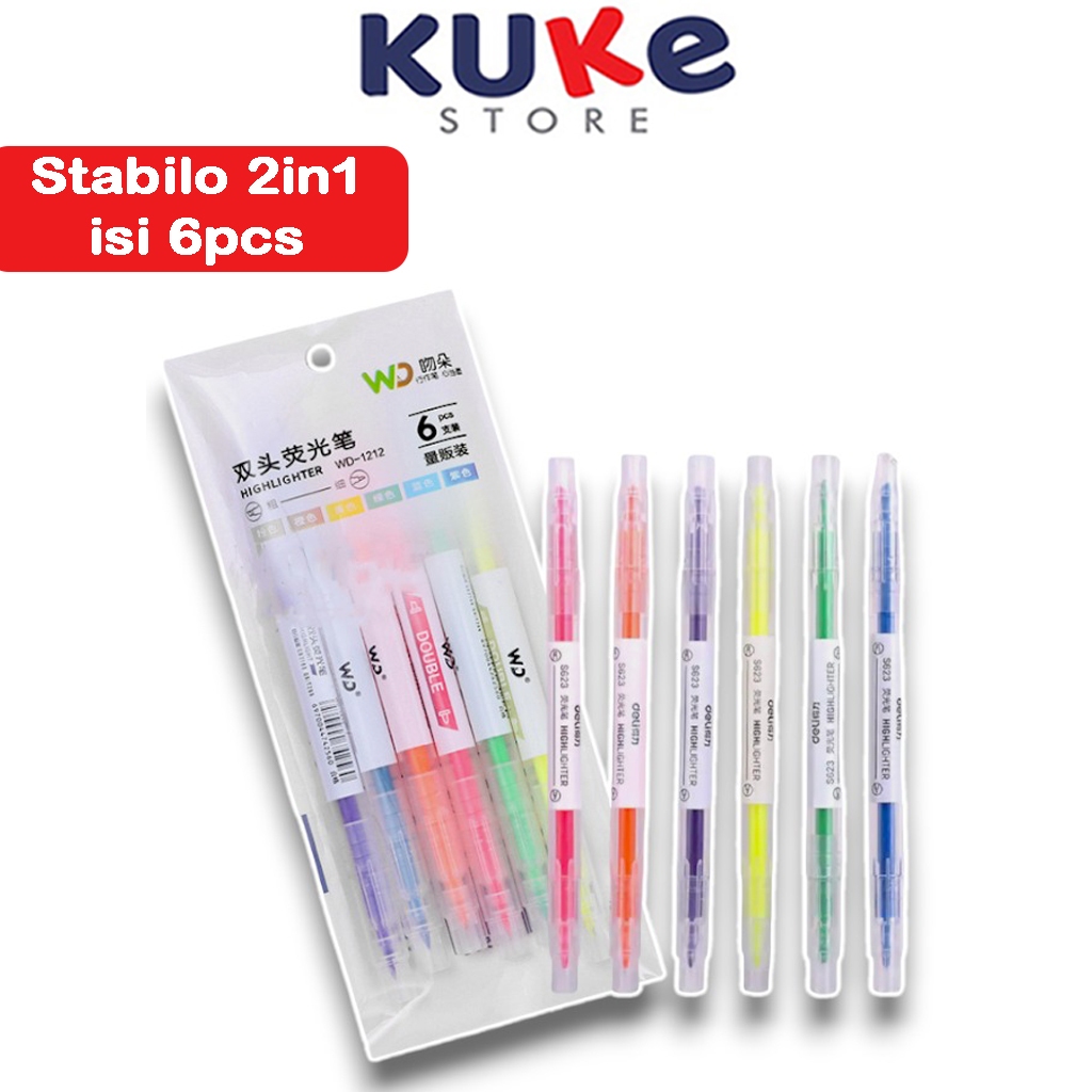 Jual STABILO WARNA WARNI 2 SISI 2 ARAH/STABILO SET/HIGHLIGHTER PEN ...