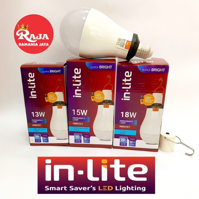 Jual LAMPU EMERGENCY AC/DC 13W/15W/18W BERKUALITAS TERBAIK CAHAYA PUTIH SUPER TERANG SNI IN-LITE ...