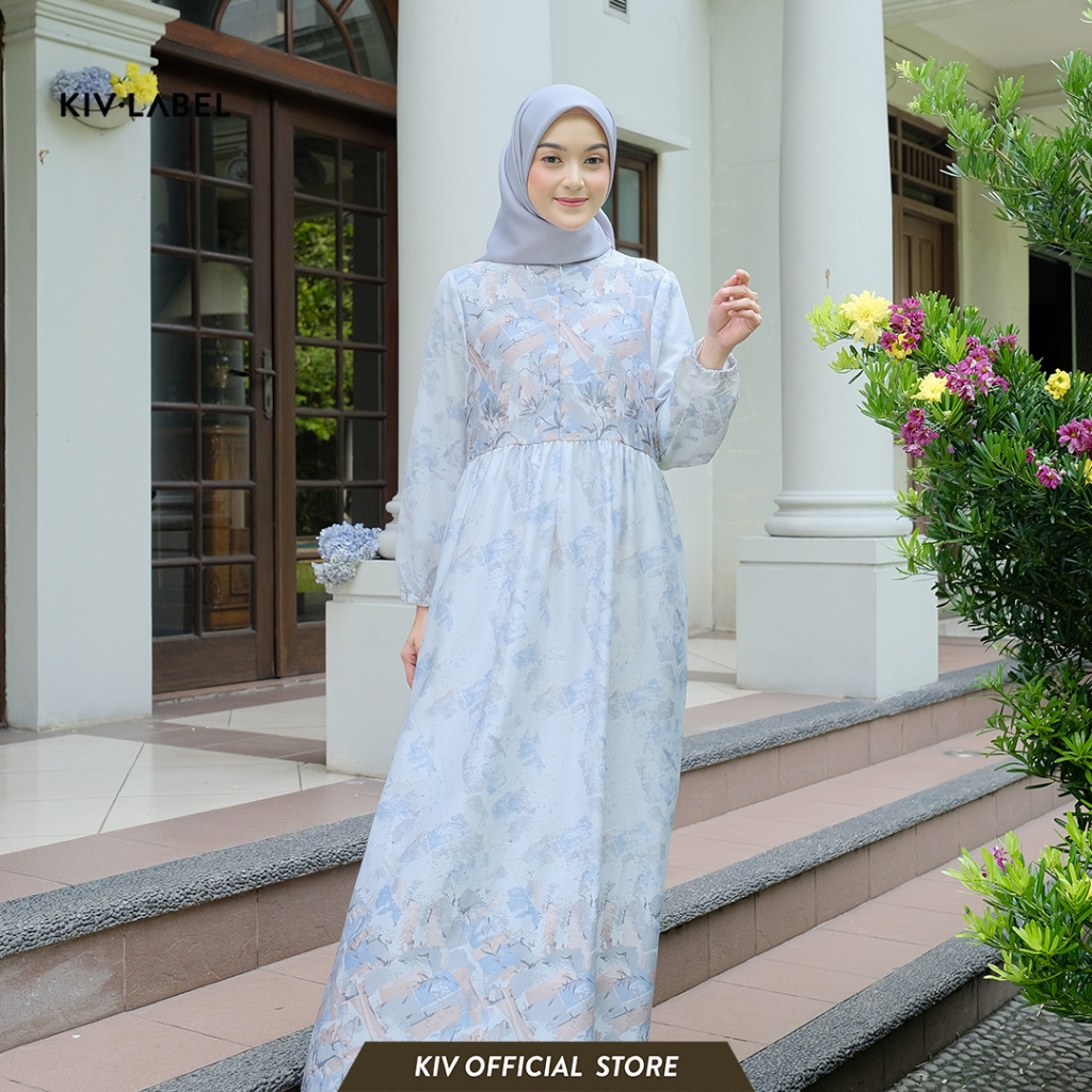 Jual KIV LABEL Gamis Silk Motif GMPKL 10 | Shopee Indonesia