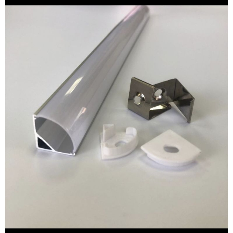 Jual Cover lampu led strip siku / V Alumunium silver 1M 1 Meter ...