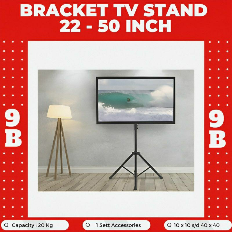 Jual Braket Bracket TV LED LCD Standing Tripod 50 43 40 32 28 24 Inch ...