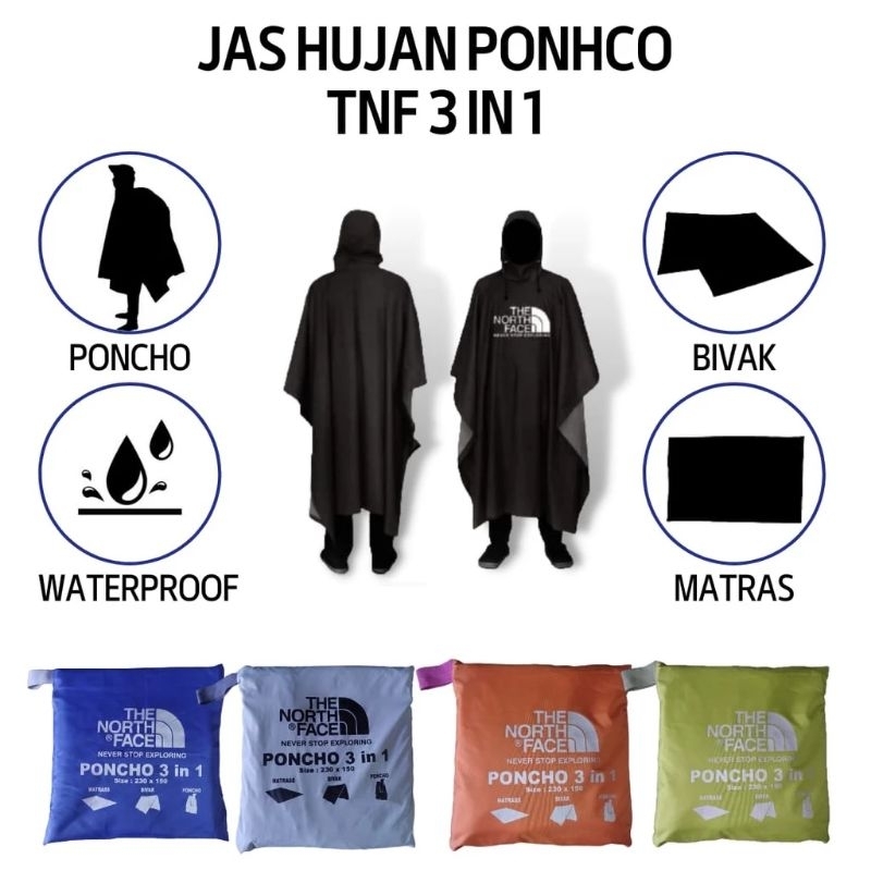 Jual Jas hujan ponco 3in1 Auriga matras bivak / poncho mantel / jas ...