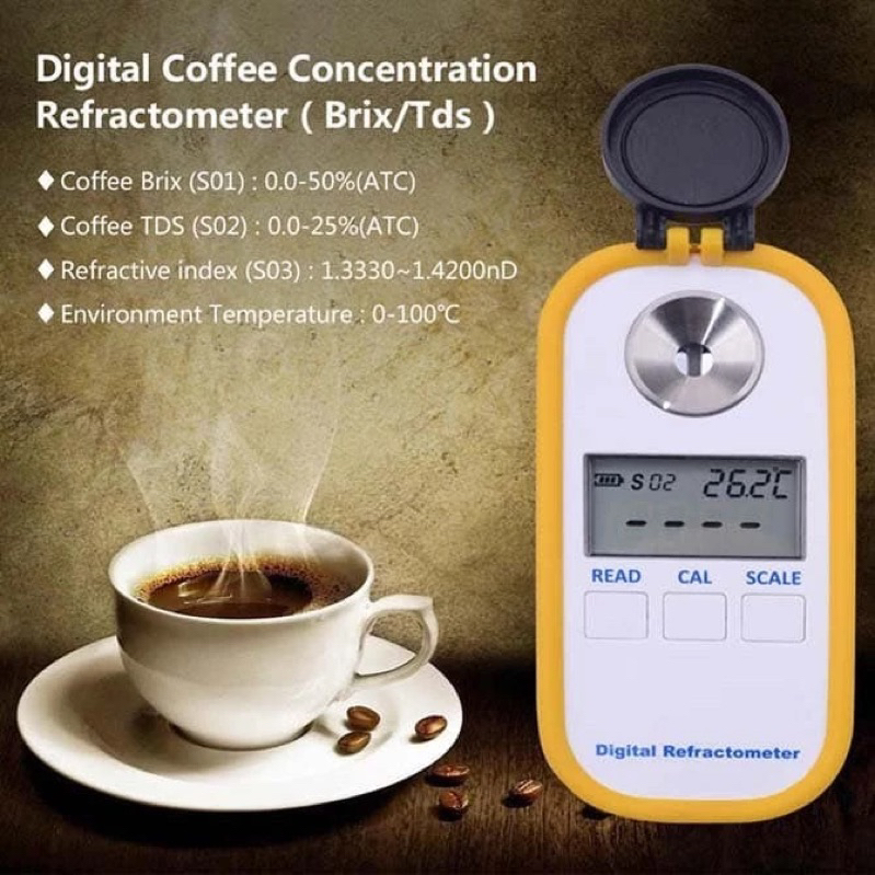 Jual Coffee Refractometer Digital Brix 0-50 TDS 0-25 Refraktometer Kopi ...